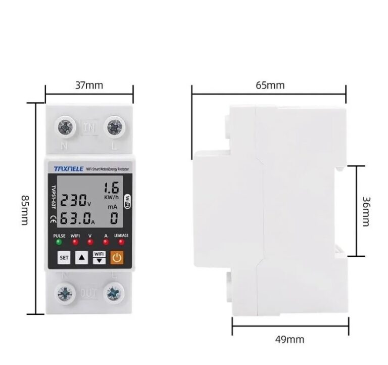 Przekaźnik nadzorczy / Miernik / Licznik energii TVPS1-63T (63A) - JC CENTRUM - sklep elektryczny